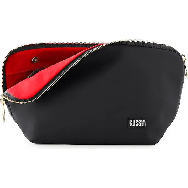 KUSSHI Signature Makeup Bag - Black/red