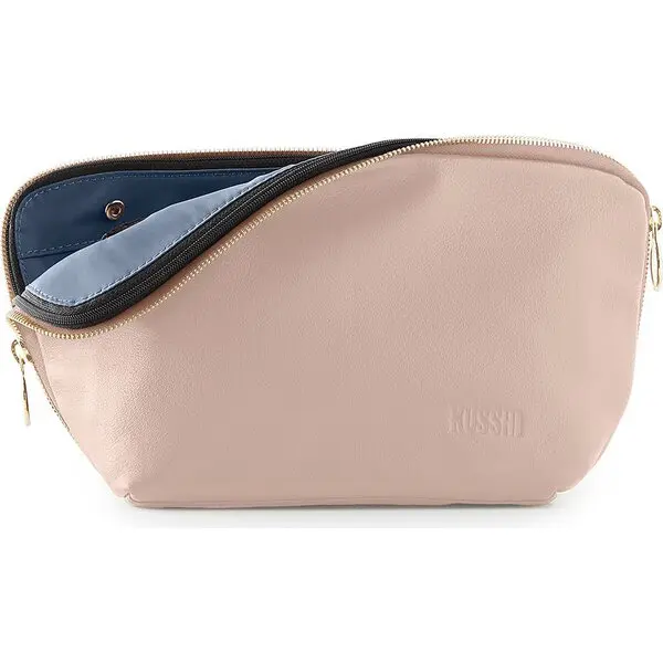 KUSSHI Signature Leather Makeup Bag - Blush Pink