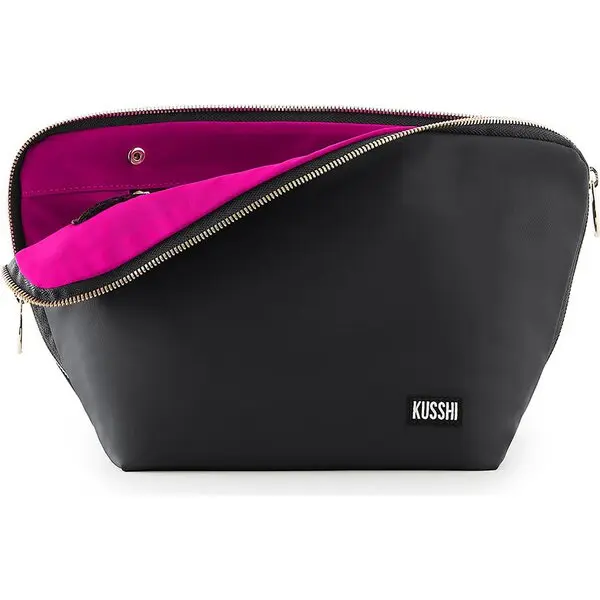 KUSSHI Vacationer Makeup Bag - Black/ Pink