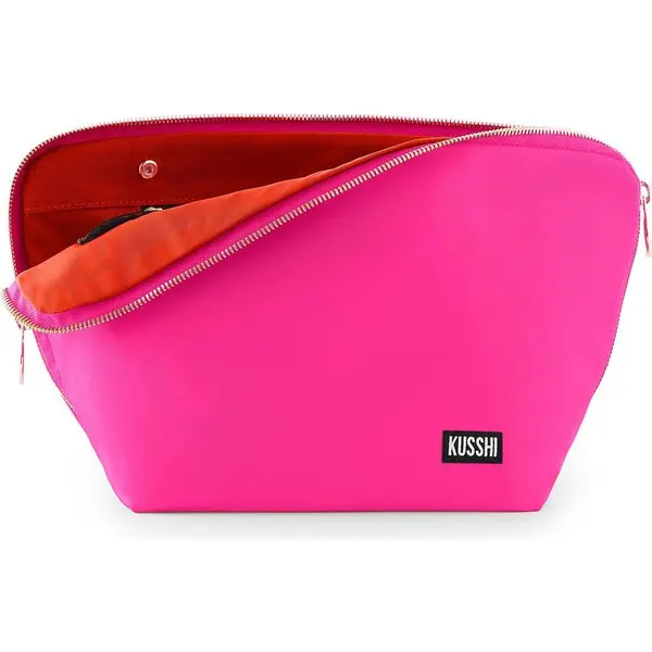 KUSSHI Vacationer Makeup Bag - Bubblegum Pink/ Orange