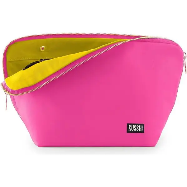 KUSSHI Vacationer Makeup Bag - Flamingo Pink/sunshine Yellow