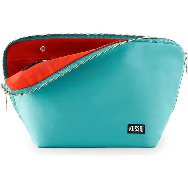 KUSSHI Vacationer Makeup Bag - Sea Green/bright Orange