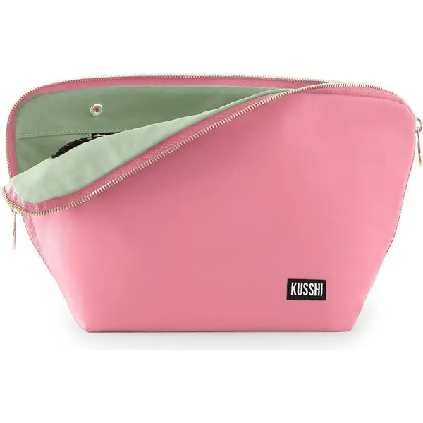 KUSSHI Vacationer Makeup Bag - Sweet Pea Pink/pistachio