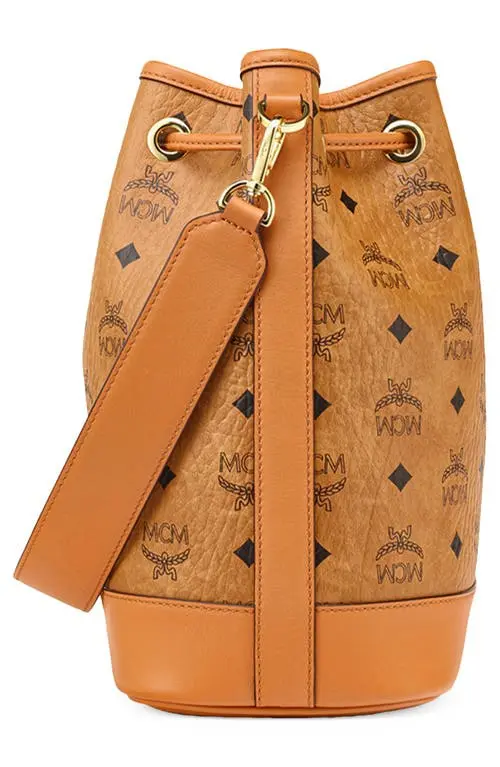 Mcm Dessau Monogram Drawstring Bucket Bag With Pouch