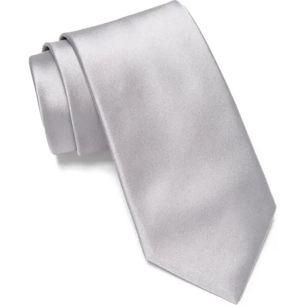 Canali Solid Silk Neck Tie - White