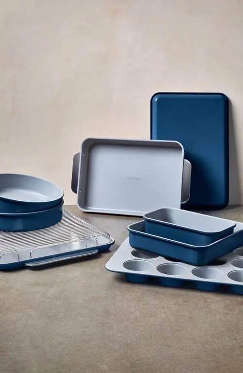 CARAWAY 11-piece Nontoxic Ceramic Bakeware Set - Navy