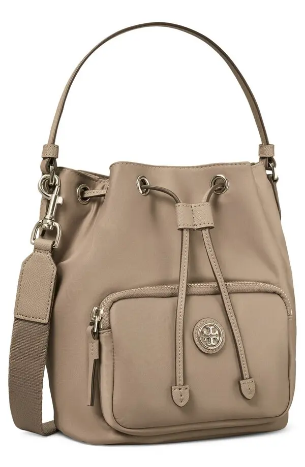 Tory Burch Virginia Recycled Nylon Bucket Bag
