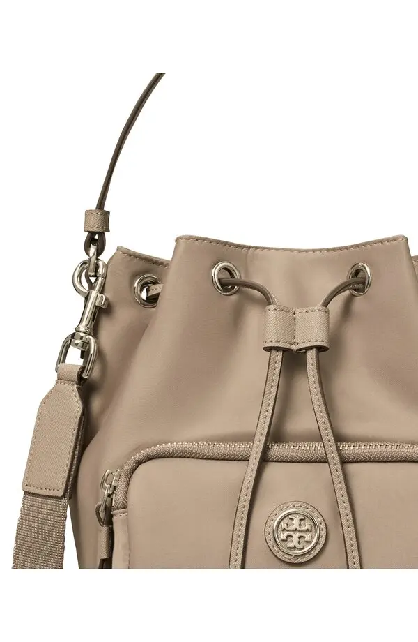 Tory Burch Virginia Recycled Nylon Bucket Bag