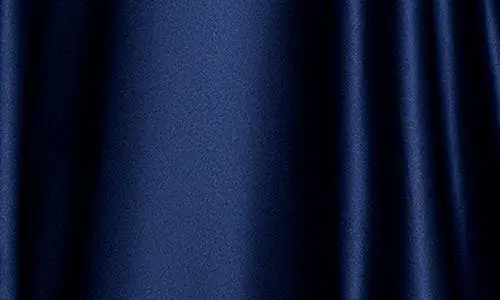 Betsy & Adam Sequin Bodice Satin Ballgown - Navy