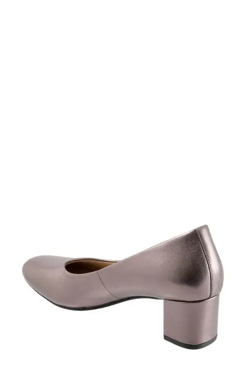 Trotters Daria Block Heel Pumps - Pewter