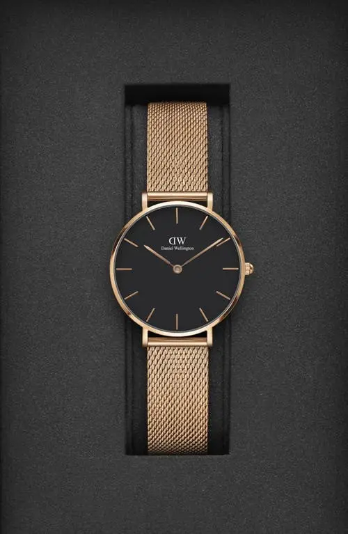 DANIEL WELLINGTON Classic Petite Mesh Strap Watch - Rose Gold/white/rose Gold