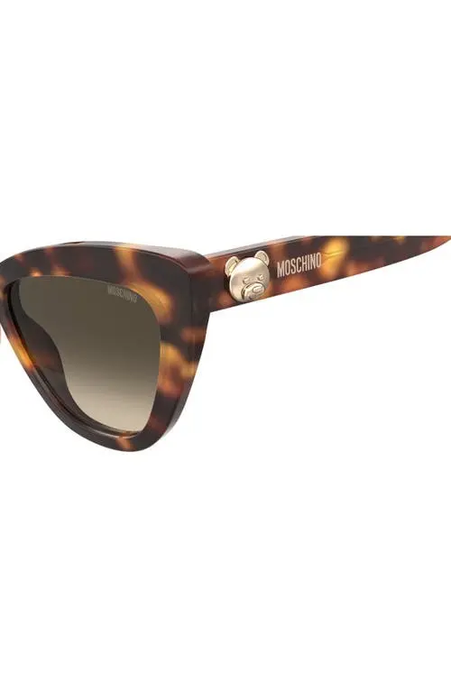 Moschino 54mm Gradient Cat Eye Sunglasses - Havana  display picture 1