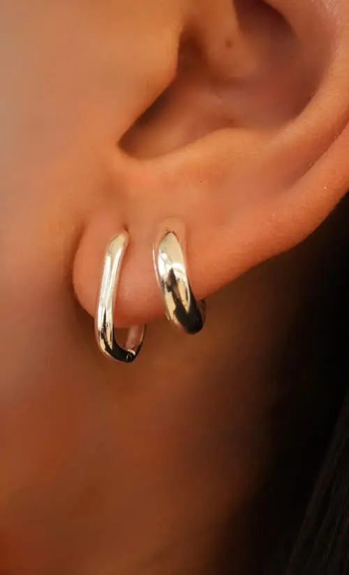 Argento Vivo Oblong Hoop Earrings