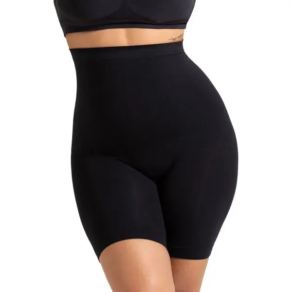 SHAPERMINT ESSENTIALS High Waist Shaper Shorts - Black