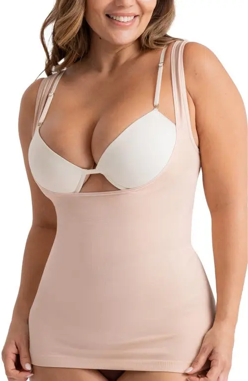 SHAPERMINT ESSENTIALS Open Bust Shaper Camisole - Oatmeal