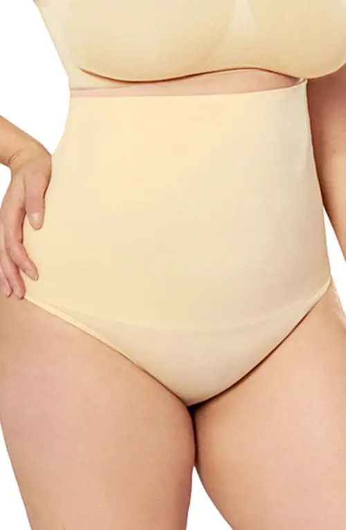 SHAPERMINT ESSENTIALS High Waist Shaper Thong - Beige