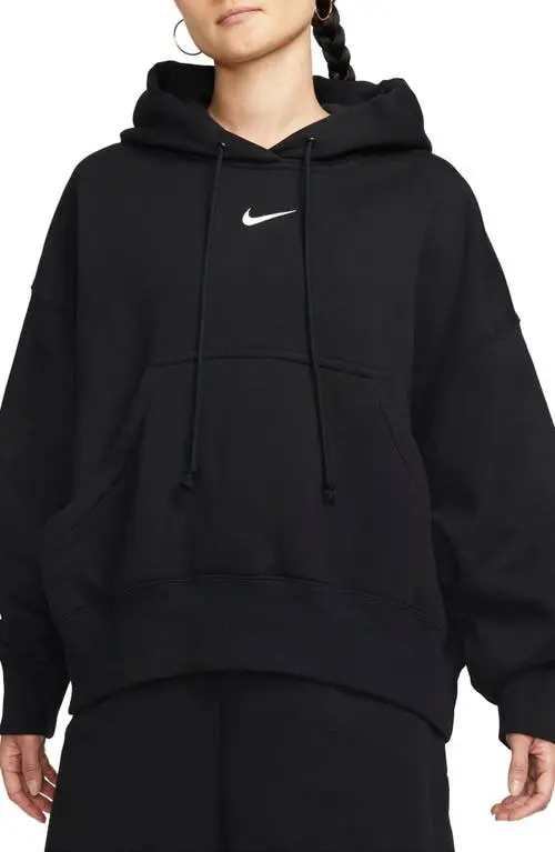 Nike Phoenix Fleece Pullover Hoodie - 010 010 Black/sail