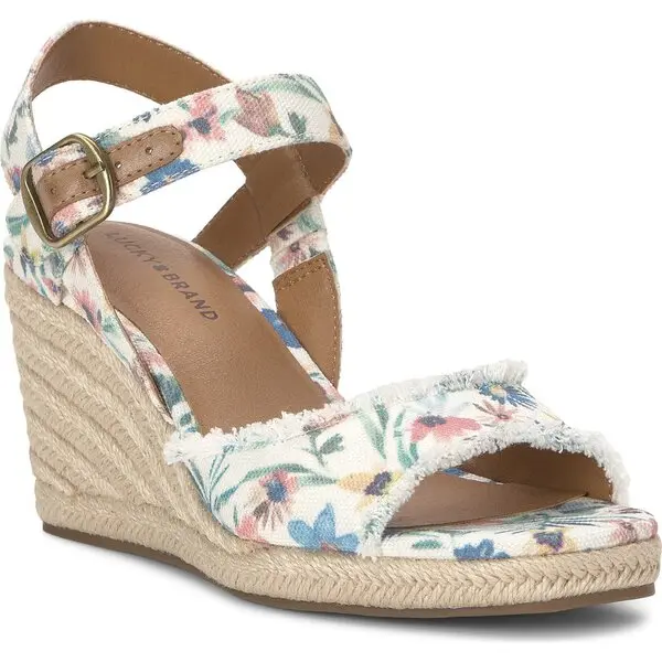 Lucky Brand Espadrille Wedge Sandal - Pastel Multi