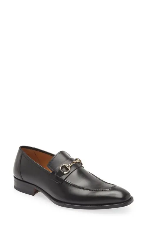 Mezlan Bit Ornament Leather Loafer - Black