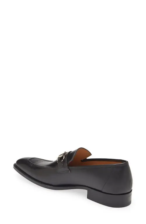 Mezlan Bit Ornament Leather Loafer - Black