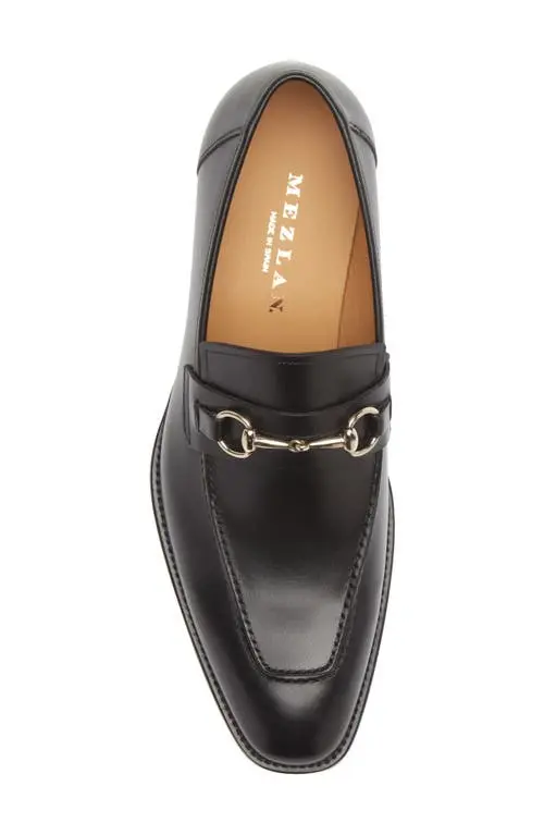 Mezlan Bit Ornament Leather Loafer - Black