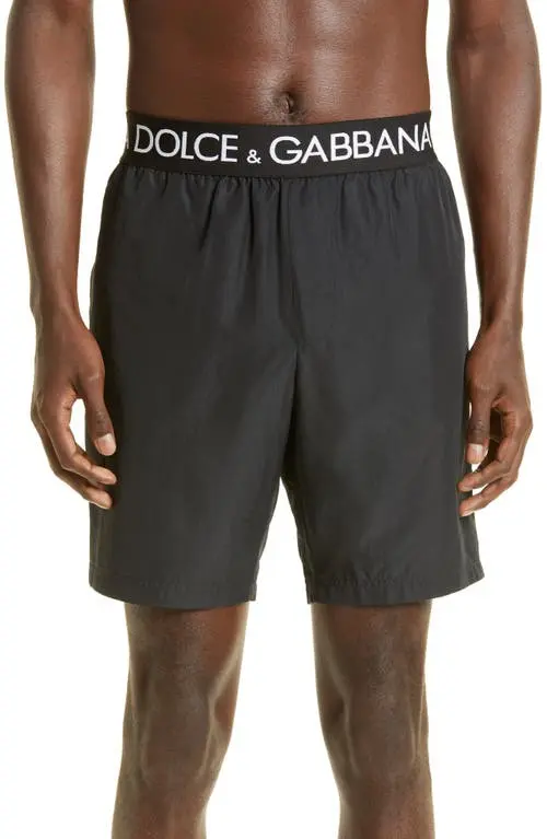 Dolce & Gabbana Logo Swim Trunks - Nero