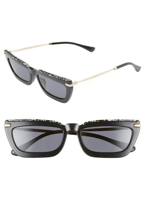 JIMMY CHOO Vela Flat Top Sunglasses - Black/grey Blue