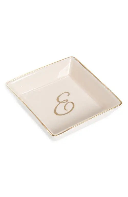 Nordstrom Initial Vanity Tray - E- Blush- Gold