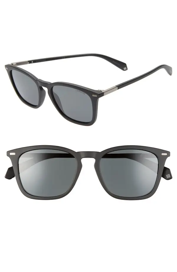 POLAROID 52mm Polarized Sunglasses - Mtt Black/ Grey Polarized