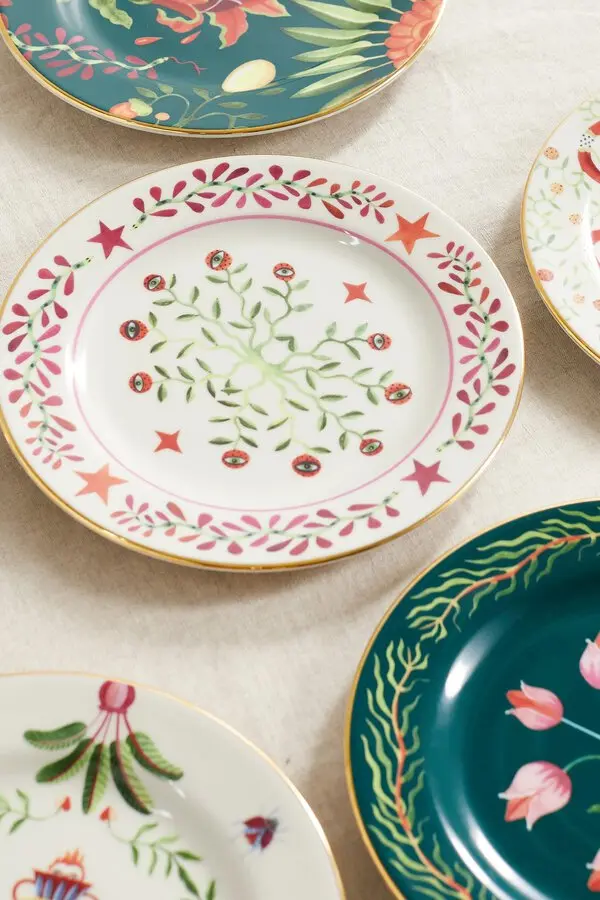 La DoubleJ Set Of Six Gold-plated Porcelain Dessert Plates