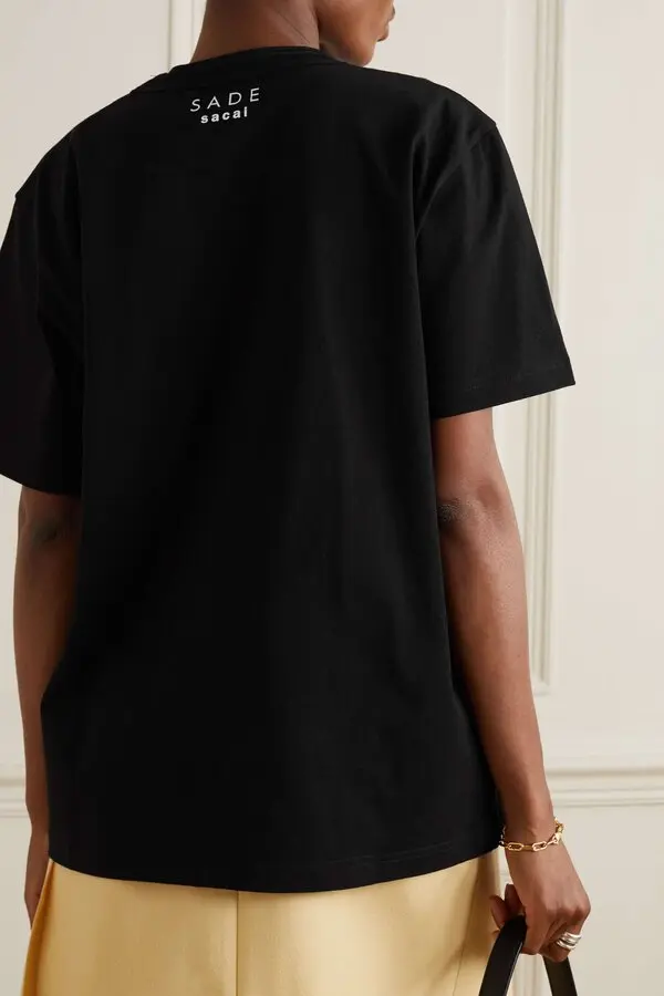 Sacai Sade Printed Cotton-jersey T-shirt