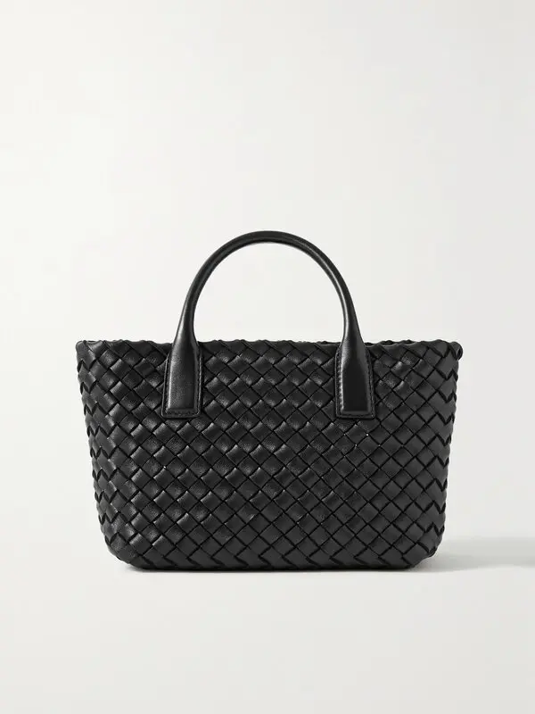 Bottega Veneta Cabat Mini Intrecciato Tote - Black