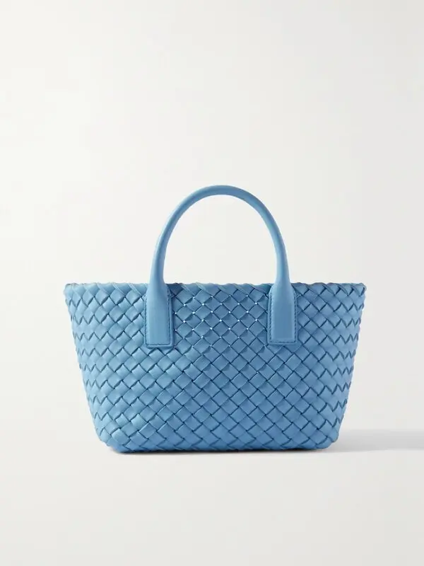 Bottega Veneta Cabat Mini Intrecciato Tote - Blue