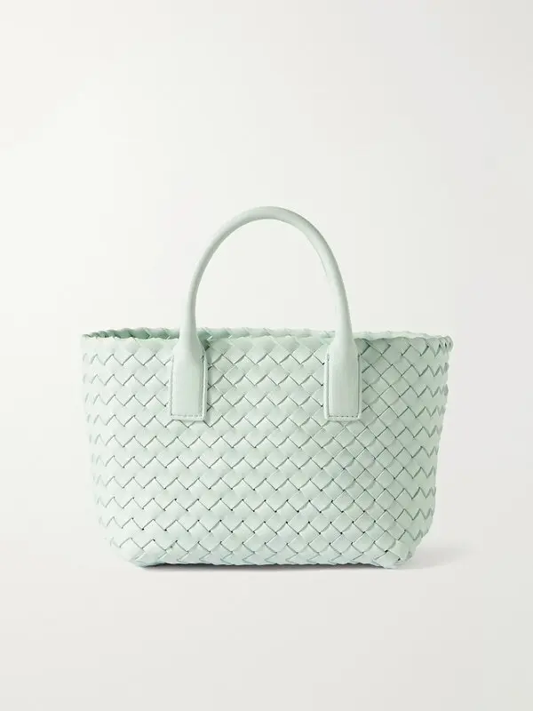 Bottega Veneta Cabat Mini Intrecciato Tote - White