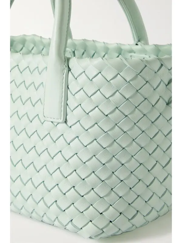 Bottega Veneta Cabat Mini Intrecciato Tote - White