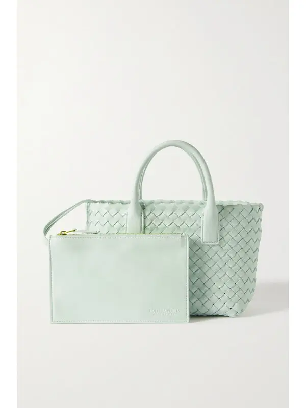Bottega Veneta Cabat Mini Intrecciato Tote - White