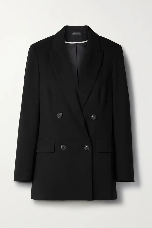 Rag & Bone Icons Andie Double-breasted Wool-blend Twill Blazer