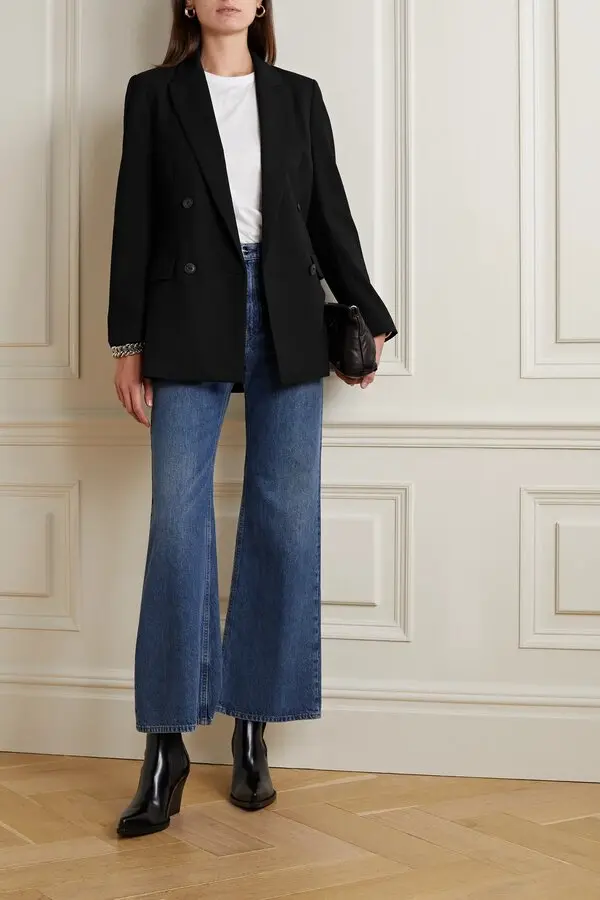 Rag & Bone Icons Andie Double-breasted Wool-blend Twill Blazer