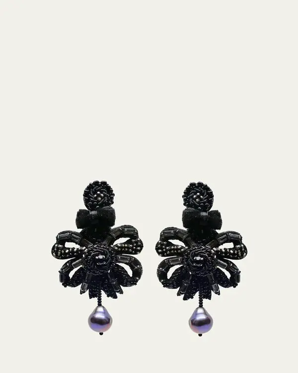 Ranjana Khan Beaded Clip-on Earrings - Crystal