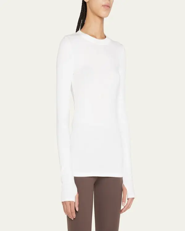 Splits59 Louise Rib Long-sleeve Top - White