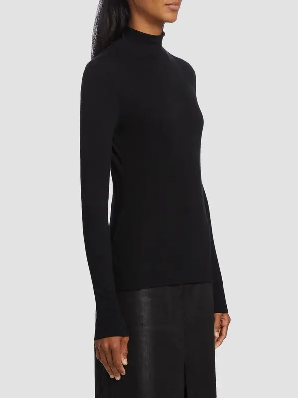 FRAME Rib Turtleneck Sweater - Noir