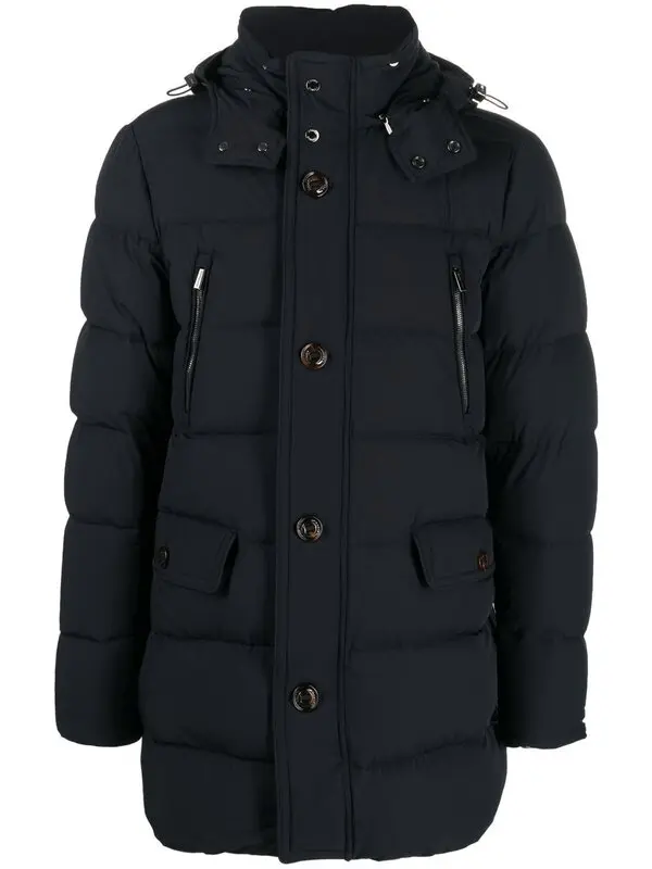 MOORER Button-down Padded Coat - Blue