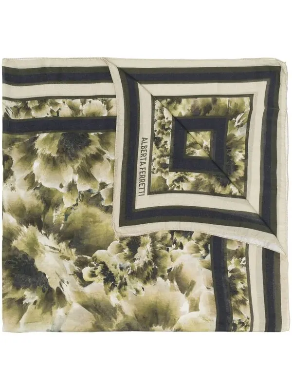 Alberta Ferretti Floral-print Knitted Scarf