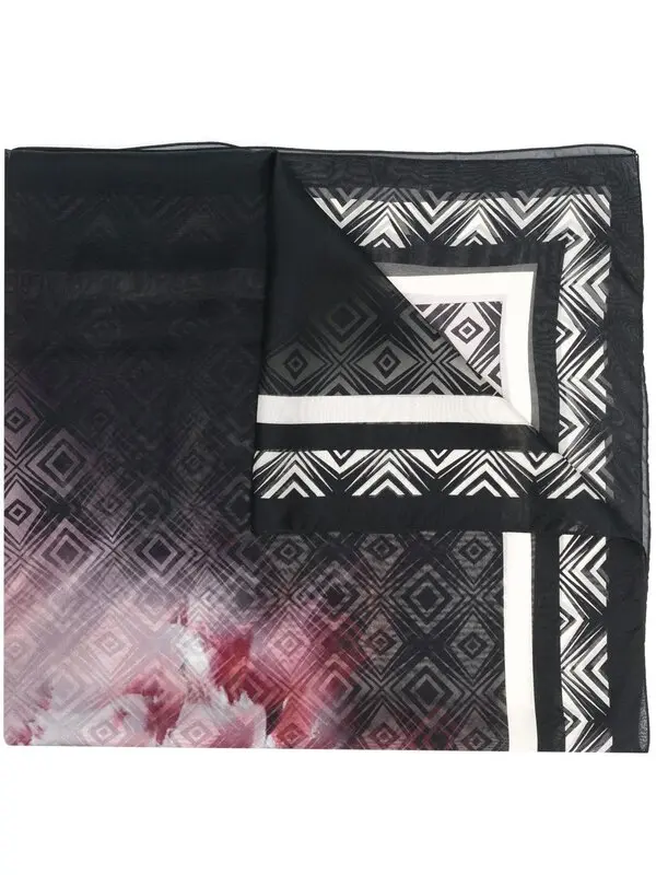 Alberta Ferretti Geometric-print Silk Scarf - Black