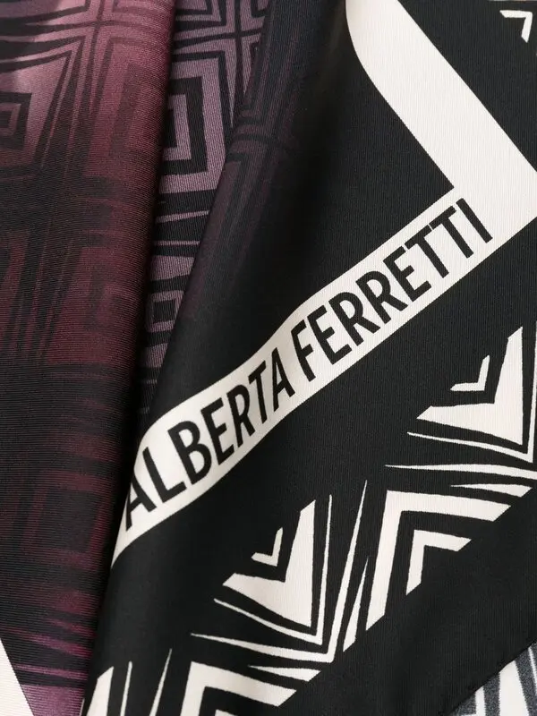 Alberta Ferretti Geometric-print Silk Scarf
