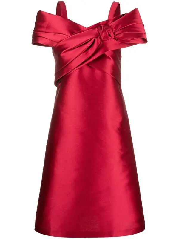 Alberta Ferretti Off-shoulder Bow Detail Dress