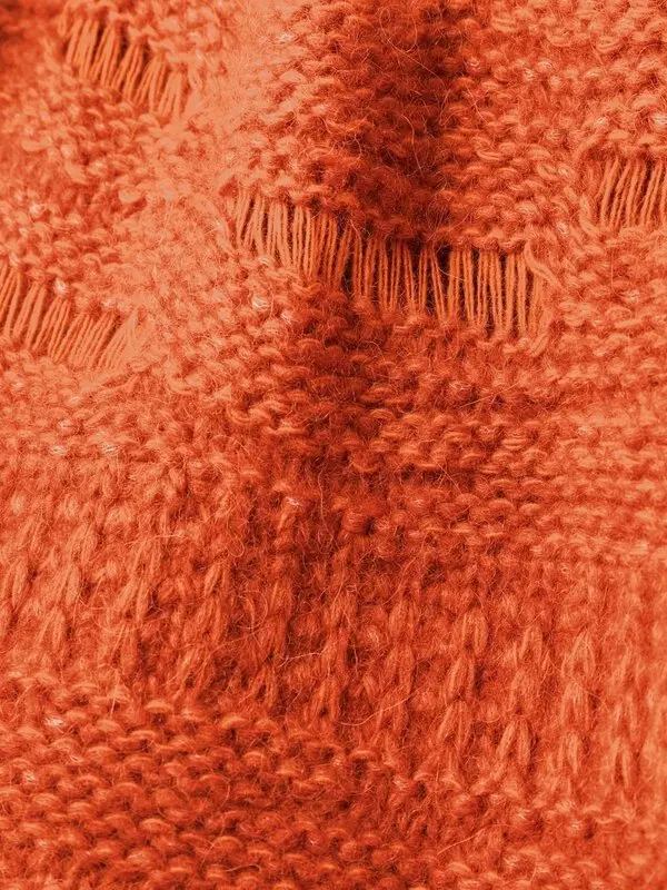 Stella McCartney Asymmetric Fringed Cardigan-coat - Orange