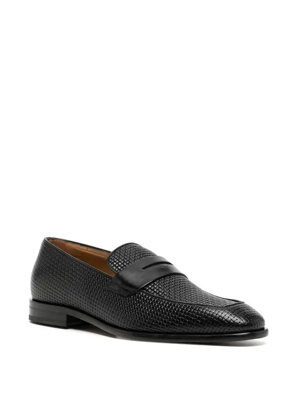 BOSS Lisbon Woven Leather Loafers