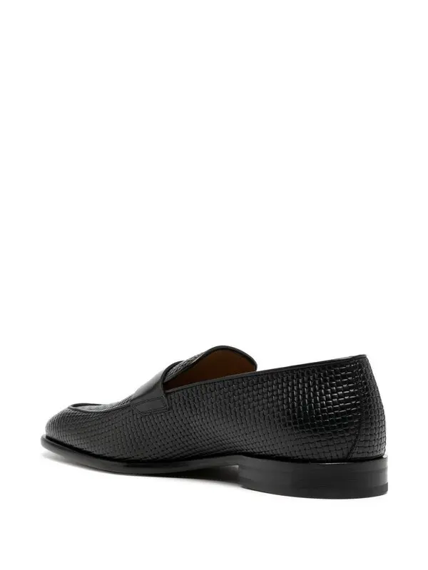 BOSS Lisbon Woven Leather Loafers