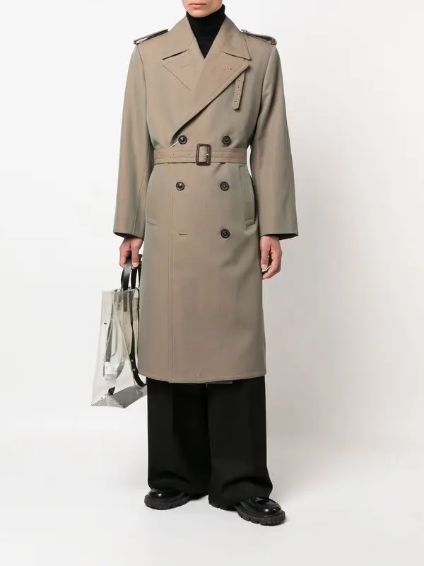 MAISON MARGIELA Double-breasted Wool Trench Coat - Green